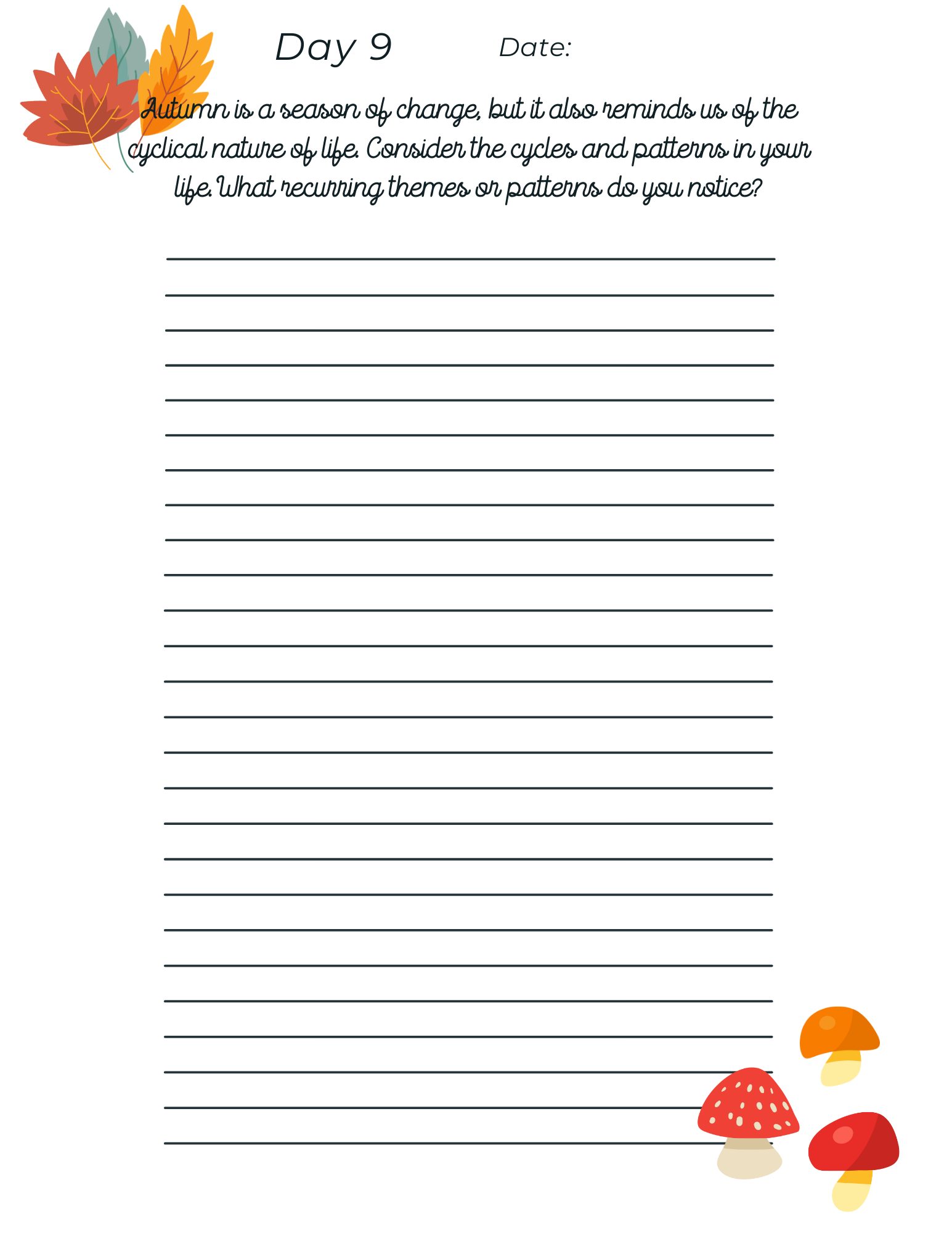 “Hello Autumn” Printable Journal and Planner with writing prompts ...